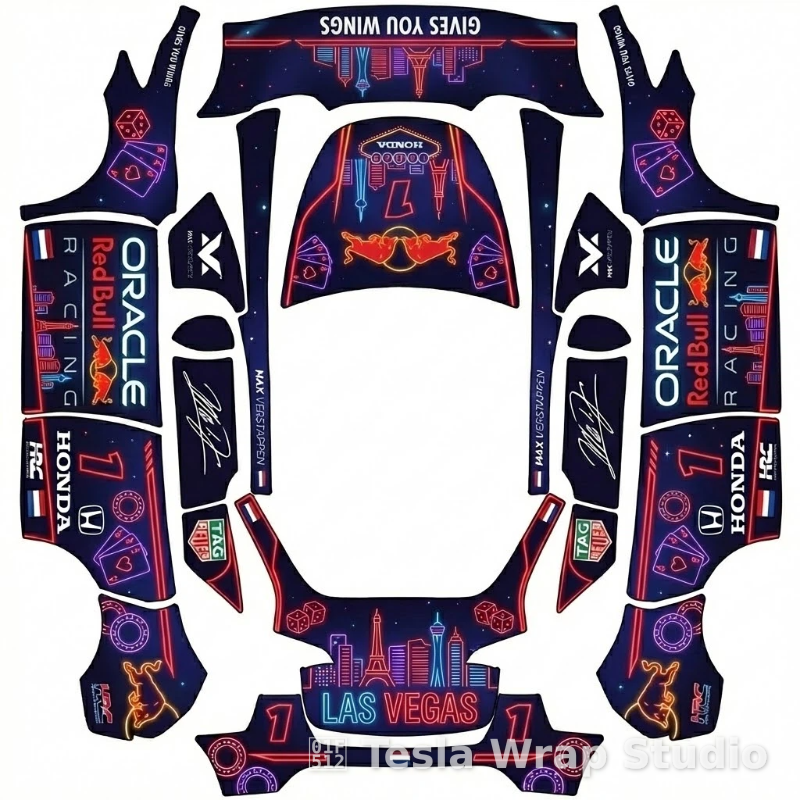 红牛维斯塔潘拉斯维加斯 - Model Y 喷漆车间模板 | Tesla Wrap Studio